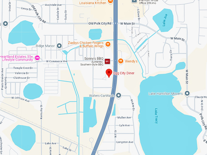 16 egg city diner map