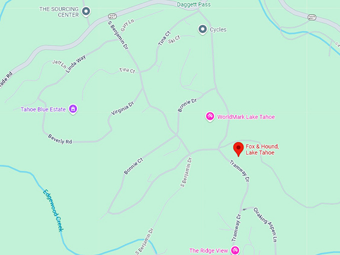 16 fox & hound, lake tahoe map