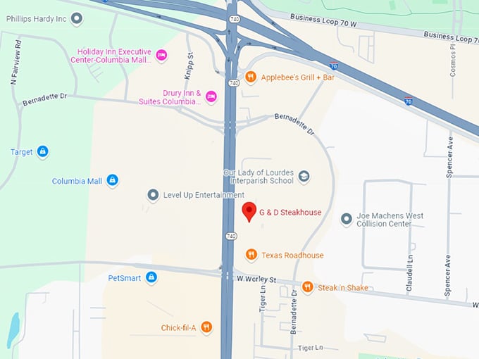 16 g & d steakhouse map