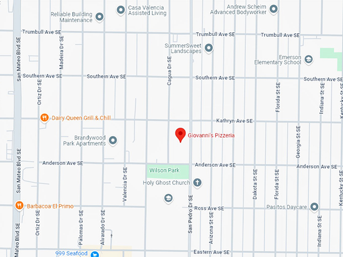 16 giovanni's pizza map