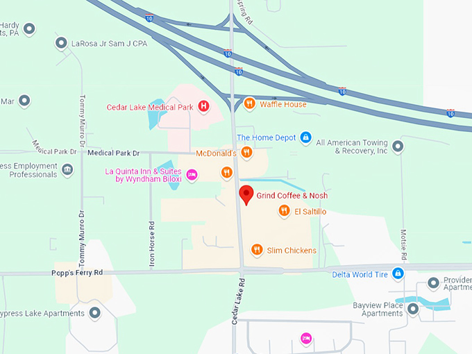 16 grind coffee & nosh map