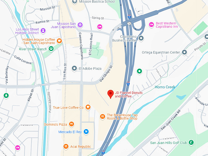 16 jd flannel donuts and coffee map