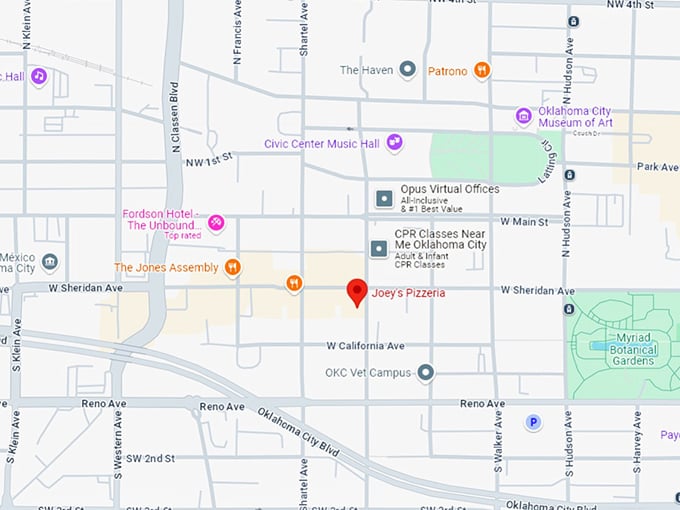 16 joey's pizzeria map