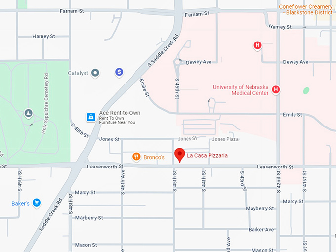 16 la casa pizzaria map