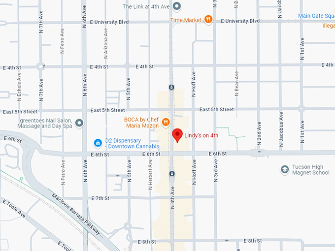 16 lindy's on 4th map