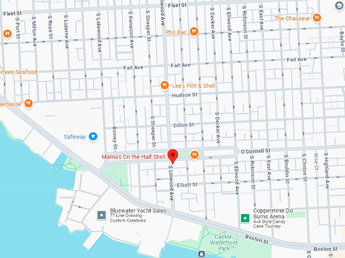 16 mama's on the half shell map