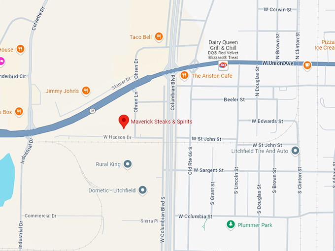 16 maverick steaks & spirits map