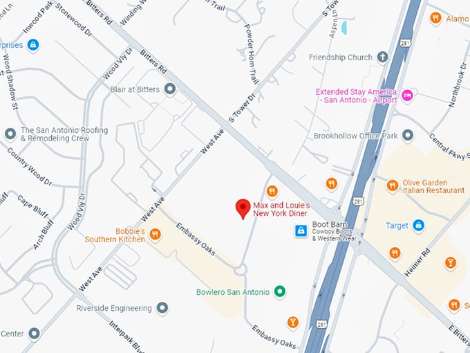 16 max and louie's new york diner map