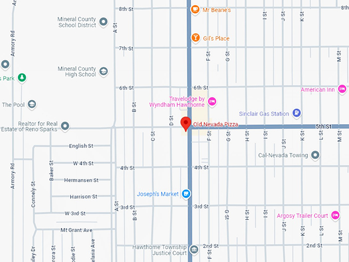 16 old nevada pizza map