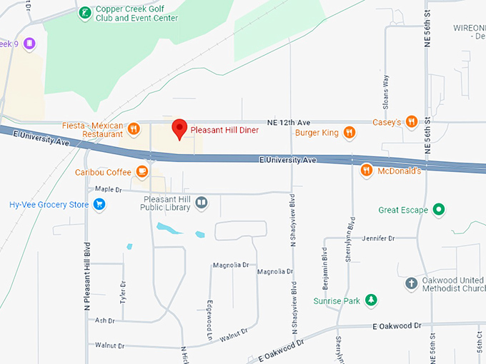 16 pleasant hill diner map