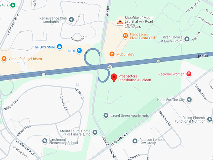16 prospector's steakhouse & saloon map