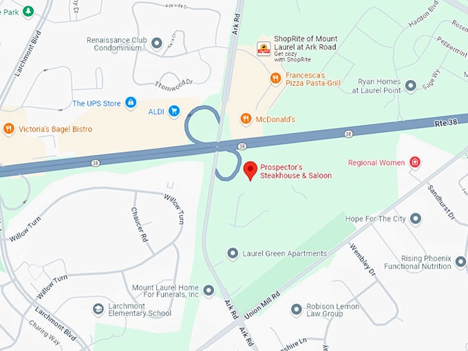 16 prospector's steakhouse & saloon map