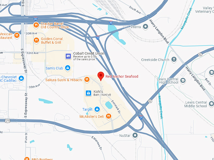 16 red anchor seafood map