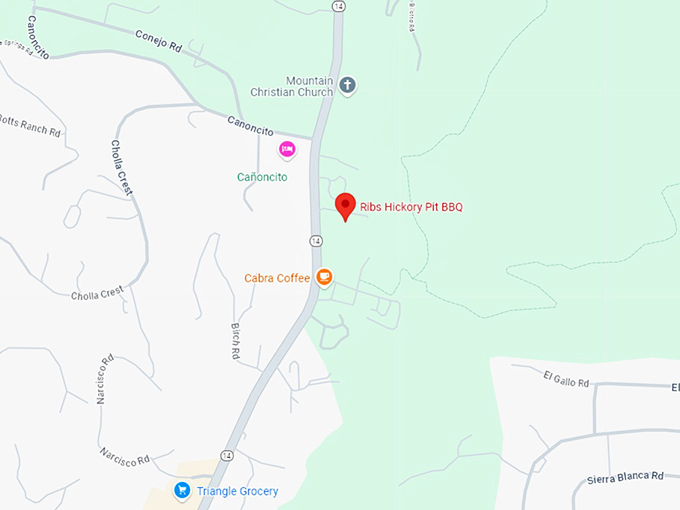 16 ribs hickory pit bbq map