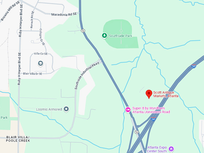 16 scott antique markets, atlanta map