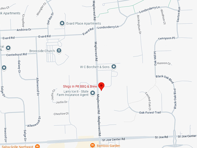 16 shigs in pit bbq & brew map