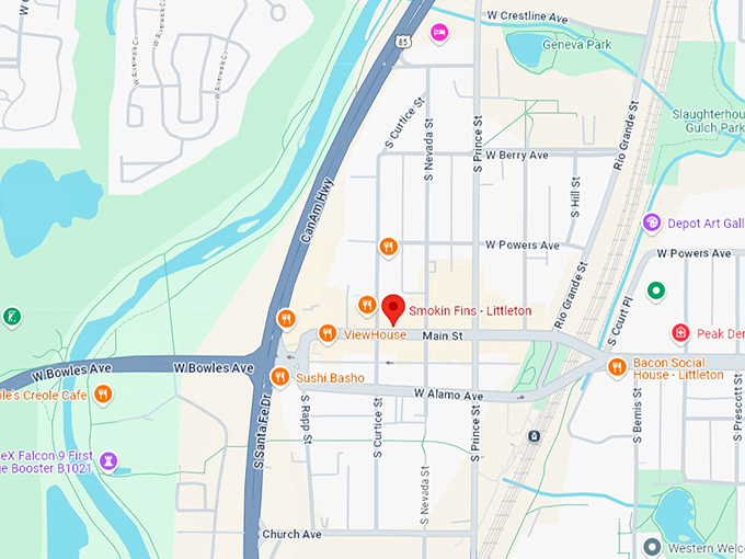 16 smokin fins littleton map