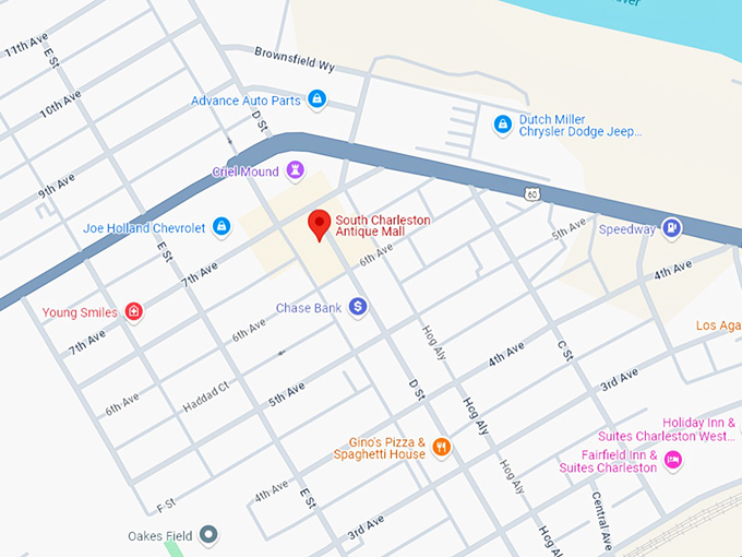 16 south charleston antique mall map