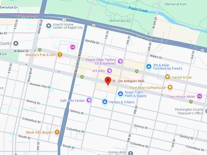 16 st. joe antiques mall map