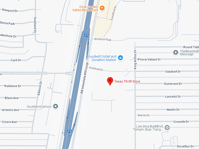 16 texas thrift store map