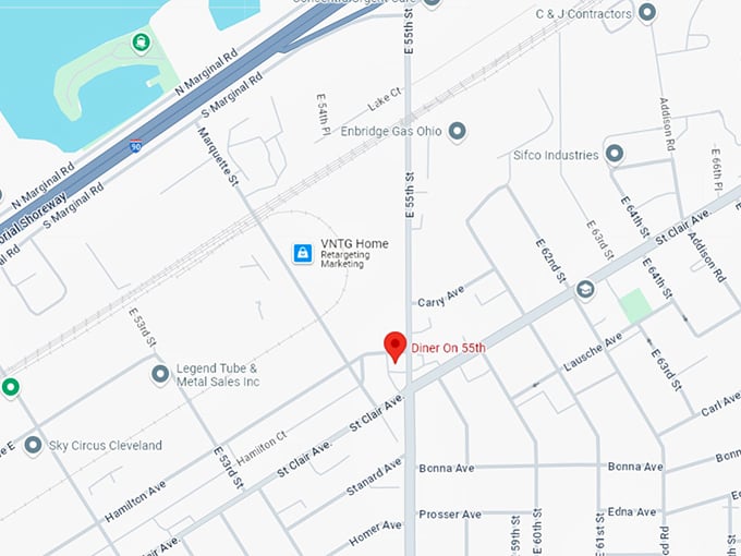 16 the diner on 55th map