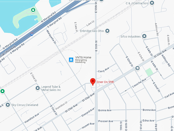 16 the diner on 55th map