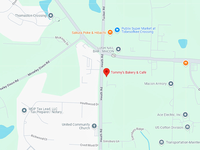 16 tommy’s bakery & café map