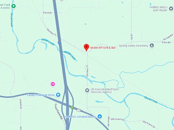 16 undercliff grill & bar map