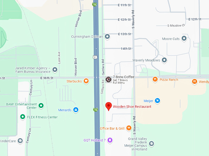 16 wooden shoe restaurant map