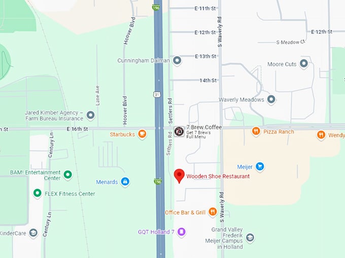 16 wooden shoe restaurant map