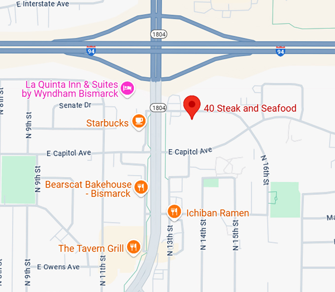 16. 40 steak and seafood map