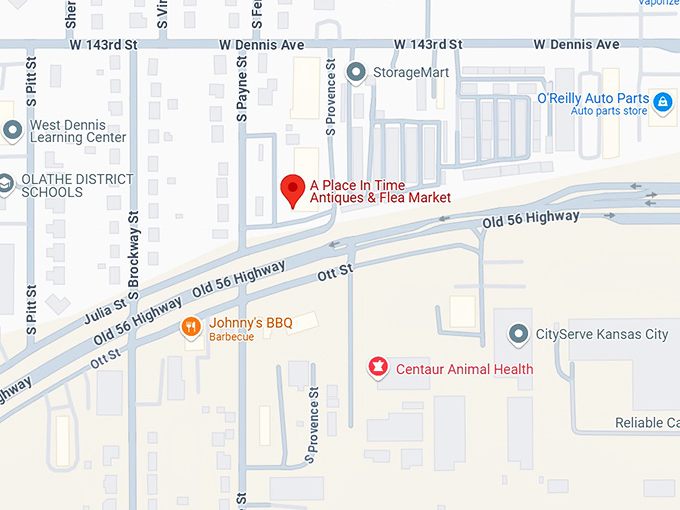 16. a place in time antiques & flea market map