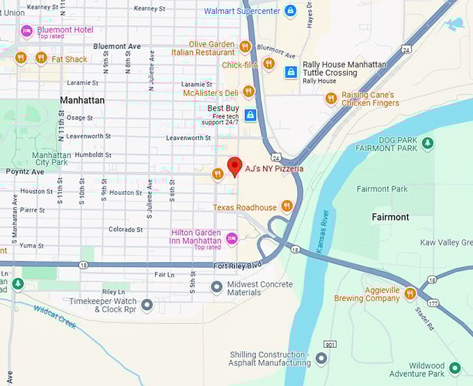 16. aj's ny pizzeria map