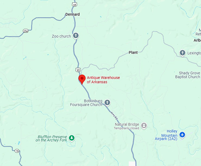 16. antique warehouse of arkansas map