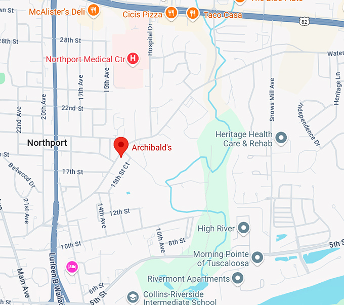 16. archibald's bbq map