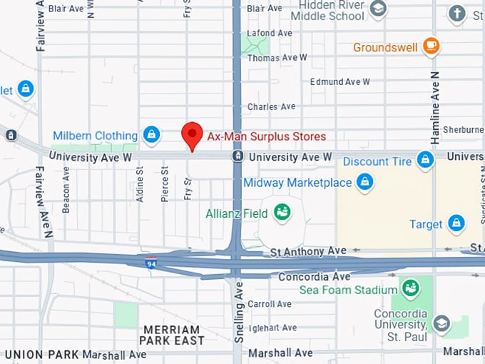 16. ax man surplus stores map