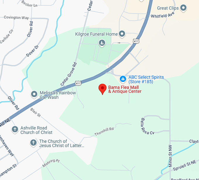 16. bama flea mall & antique center map