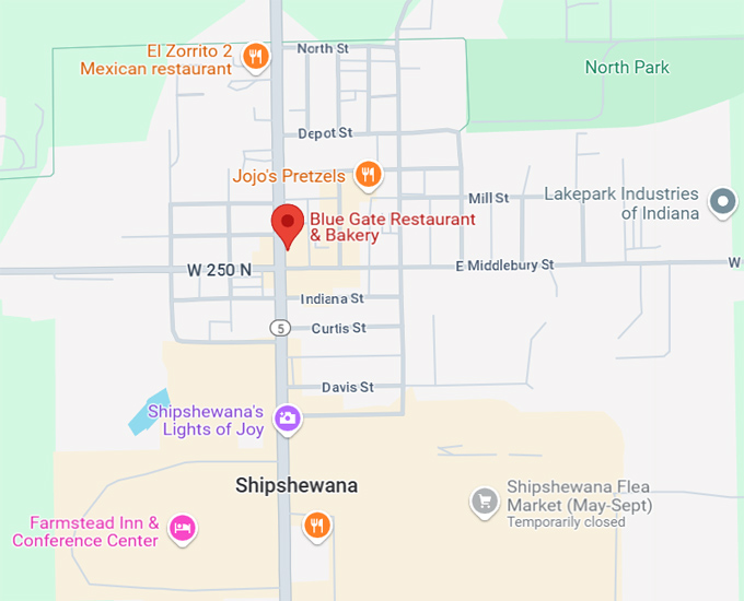 16. blue gate restaurant & bakery map