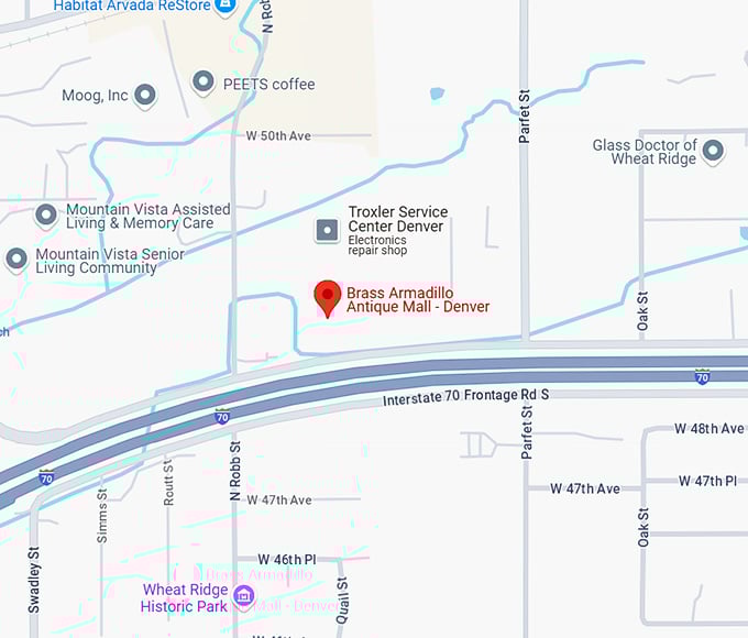 16. brass armadillo antique mall denver map