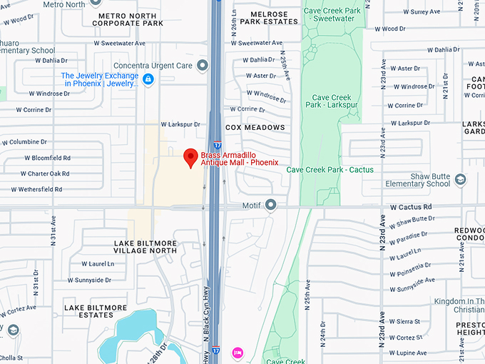 16. brass armadillo antique mall phoenix map