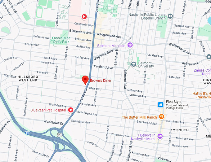 16. brown's diner map