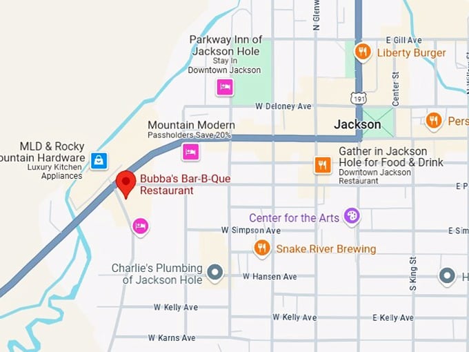 16. bubba's bar b que restaurant map