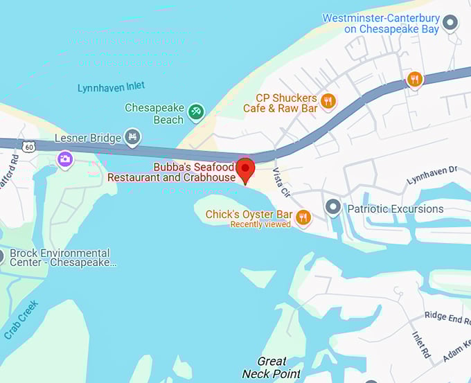 16. bubba's seafood restaurant and crabhouse map