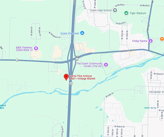 16. camp flea antique mall + vintage market map