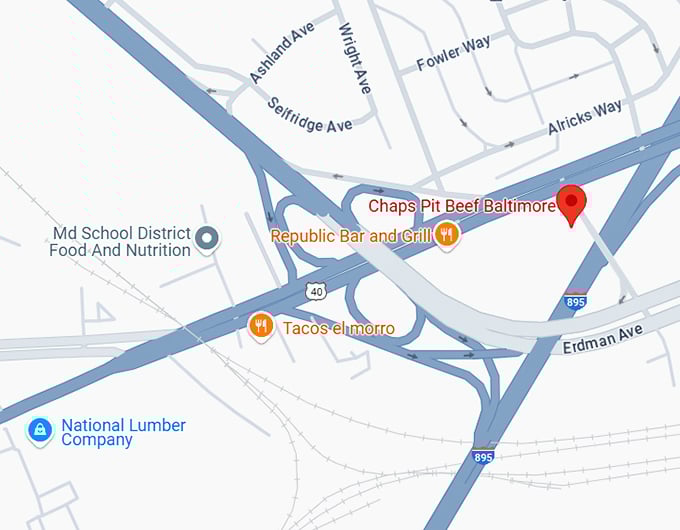 16. chaps pit beef baltimore map