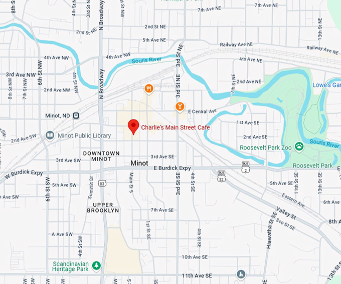 16. charlie's main street cafe map