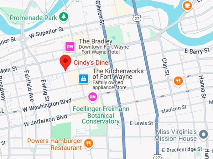 16. cindy's diner map