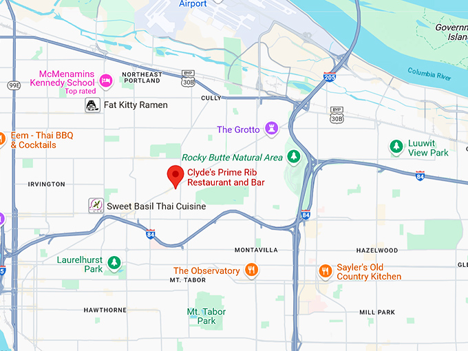 16. clyde's prime rib restaurant and bar map