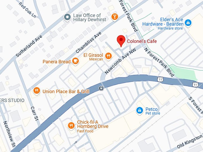 16. colonel's cafe map