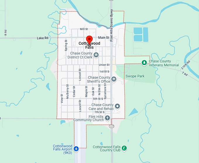 16. cottonwood falls map